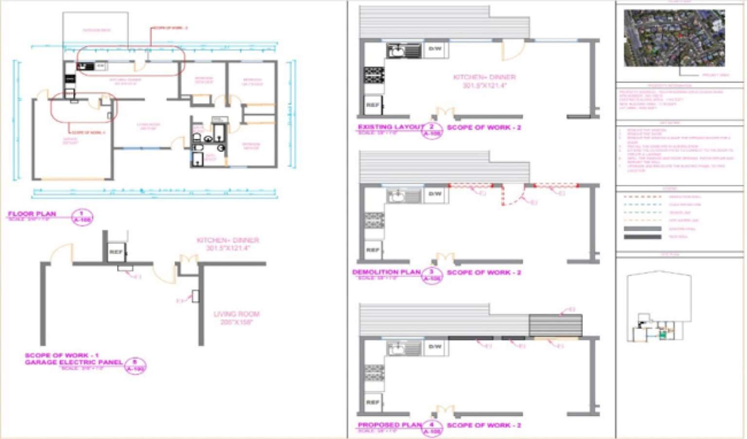 Bathroom And Kitchen Renovation With City Permit Drawings At California ...